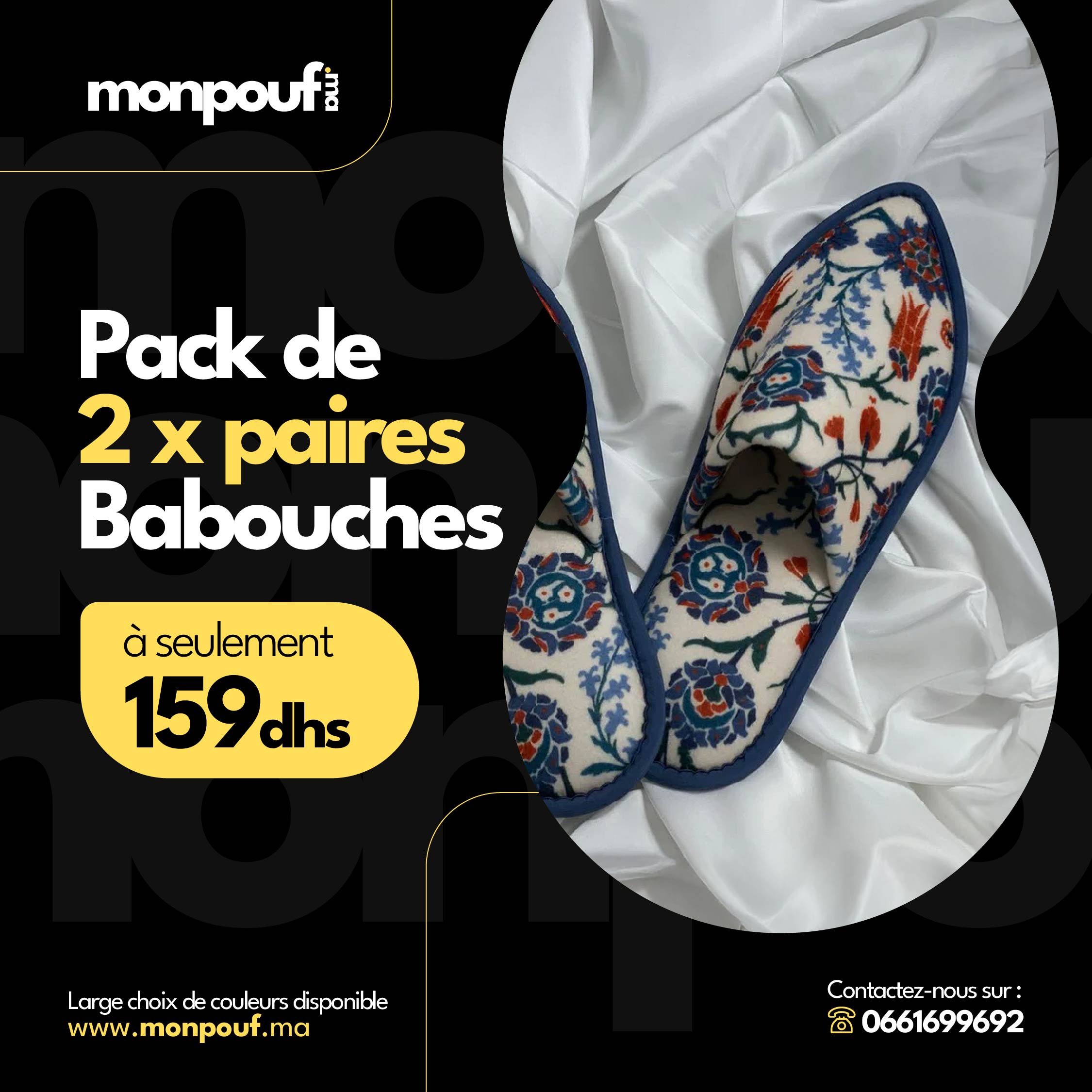 Pack de 2 Babouches Chefchaouen | Collection Babouches Sublimées ...