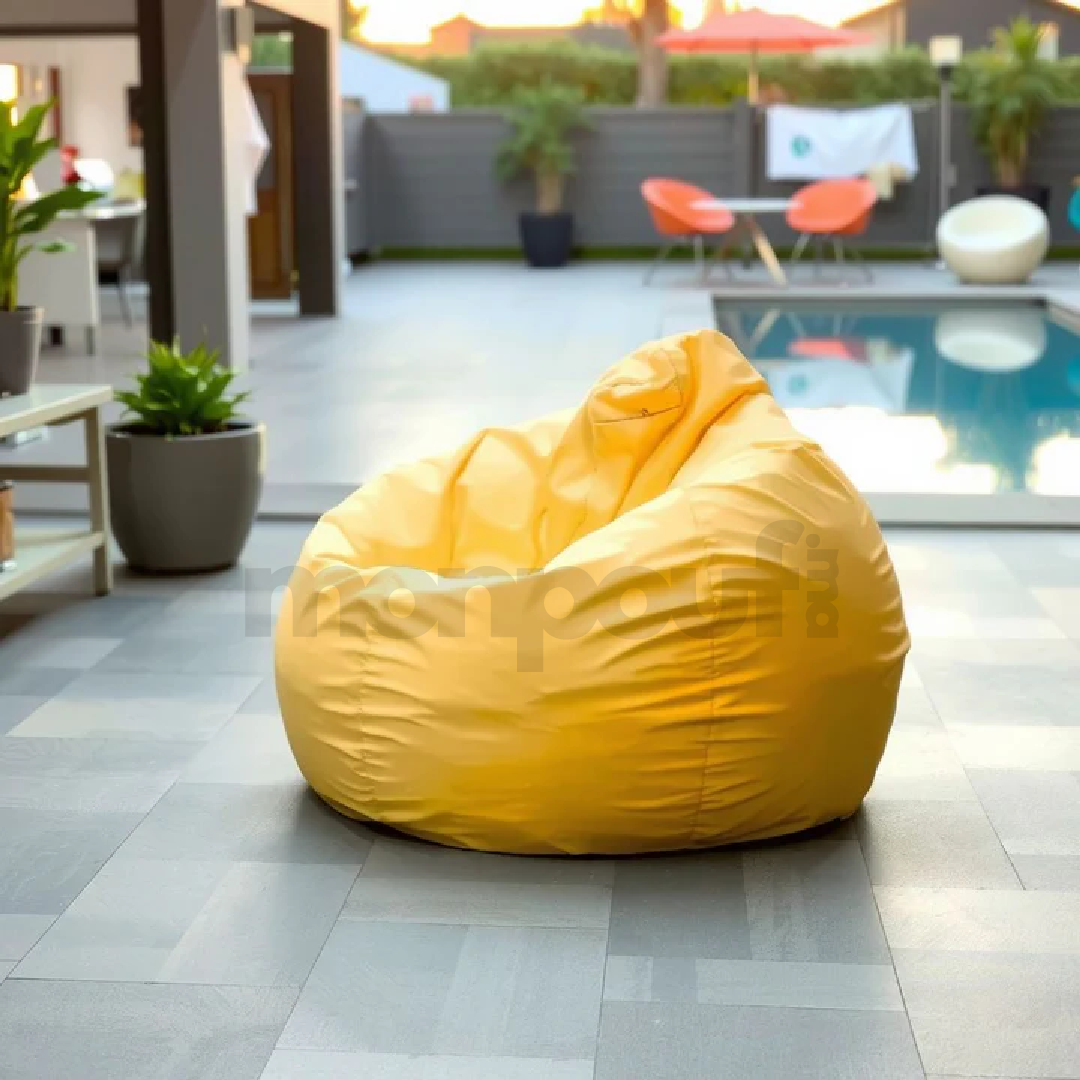 Pouf Jaune uni | Collection Nos poufs | Monpouf.ma