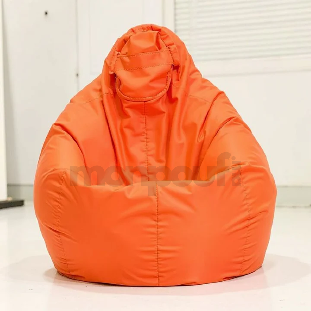 Pouf uni Poire Orange | Collection Nos poufs | Monpouf.ma